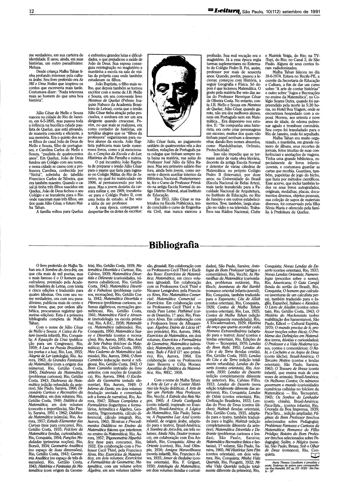 Reportagens - Malba Tahan